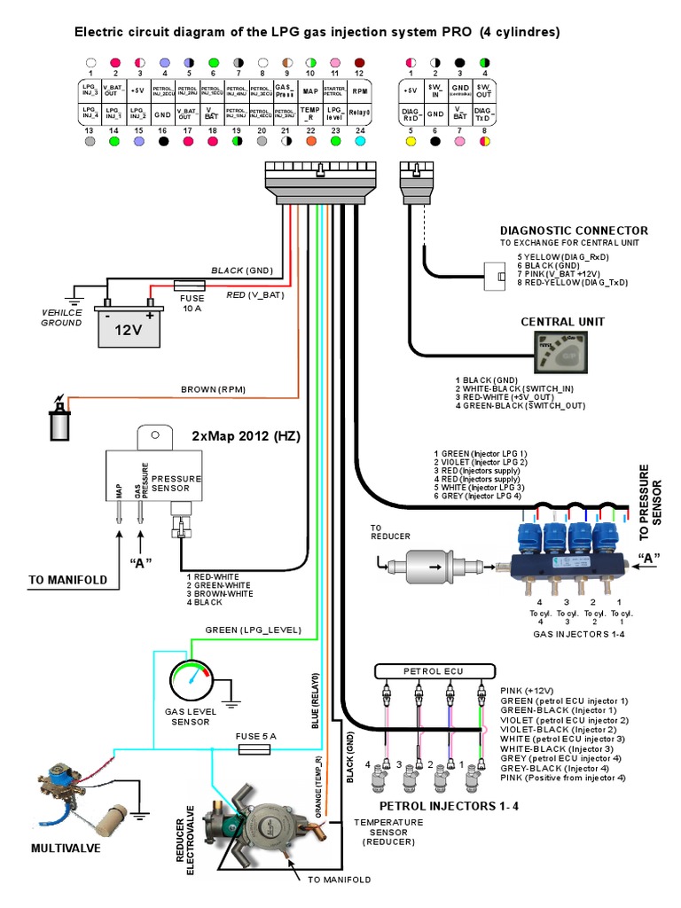 Electric Circuit Diagram of The LPG Gas Injection System PRO (4 ...