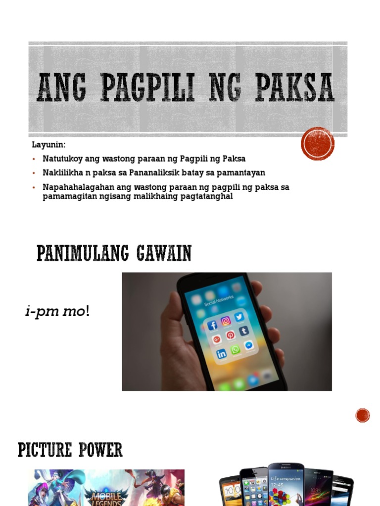 Ang Pagpili NG Paksa | PDF