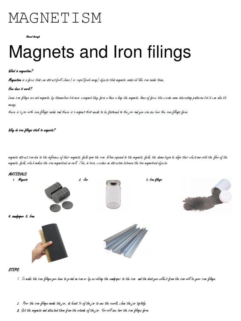 Magnetism Magnets and Iron Filings | PDF | Technology & Engineering