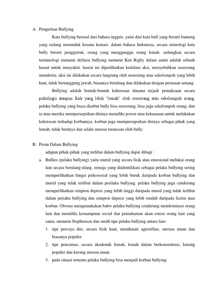 Pengertian Bullying | PDF