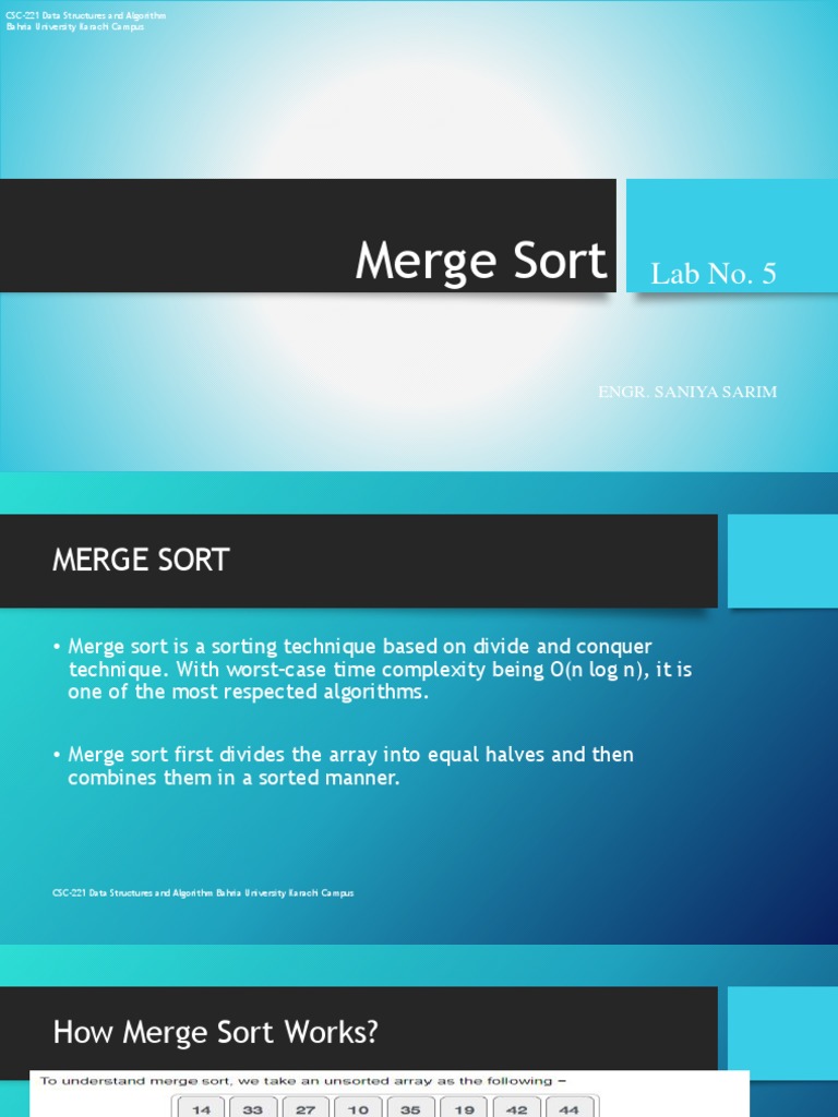 Dsa Lab 5 Merge Sort Pdf 