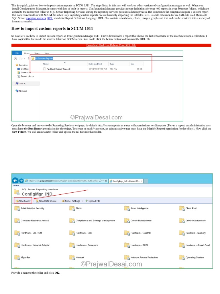 How To Import Custom Reports in SCCM 1511: Reporting Services RDL | PDF