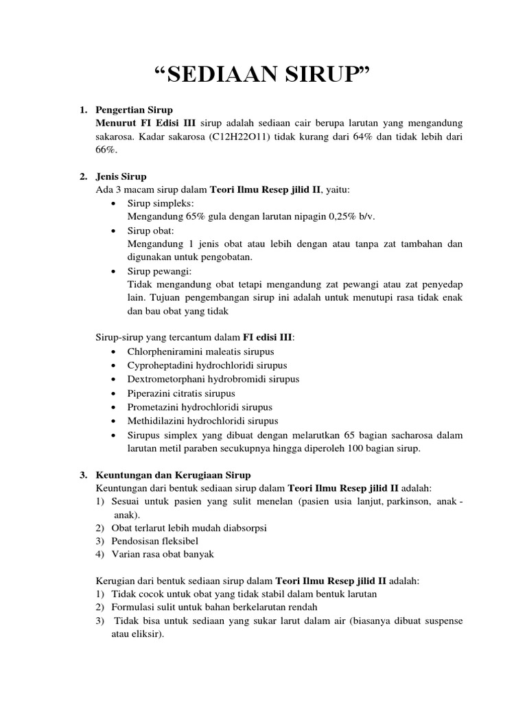 Sediaan Sirup | PDF