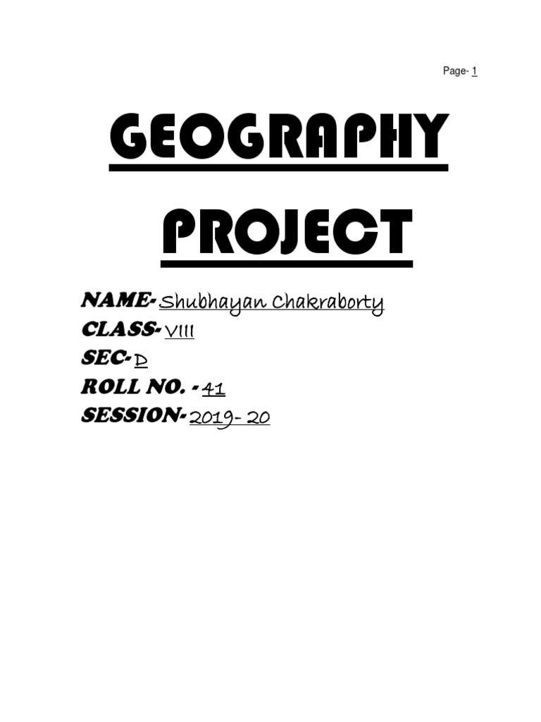 Geography Project: Name-Class - Sec - Roll No. - Session | Download ...