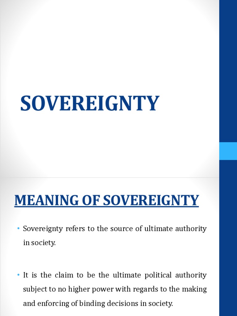 Sovereignty Definition