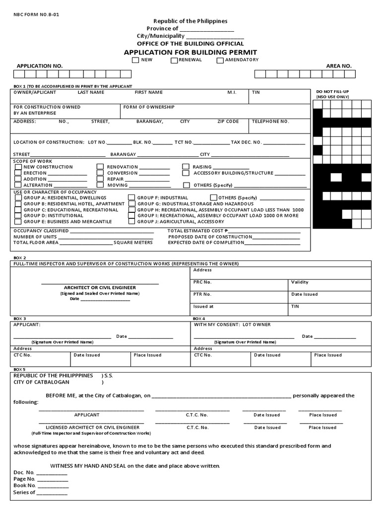 1 Application of Building Permit | PDF | Specification (Technical Standard) | Building Code