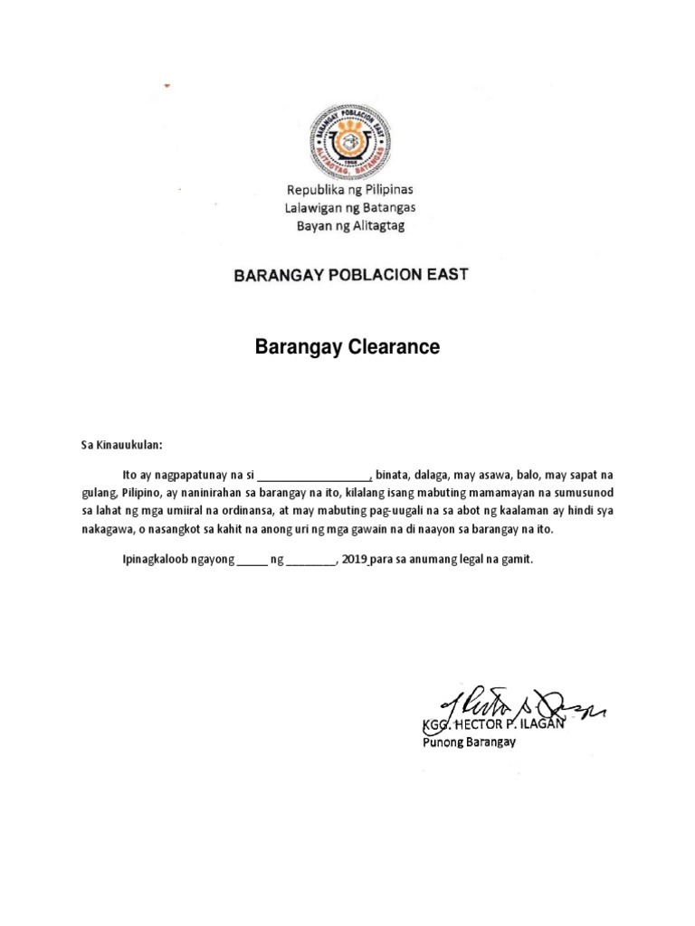 Tanggapan NG Punong Barangay | PDF