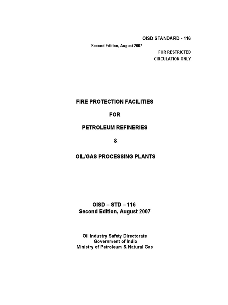 Oisd STD 116 | PDF | Chemical Process Engineering | Chemistry