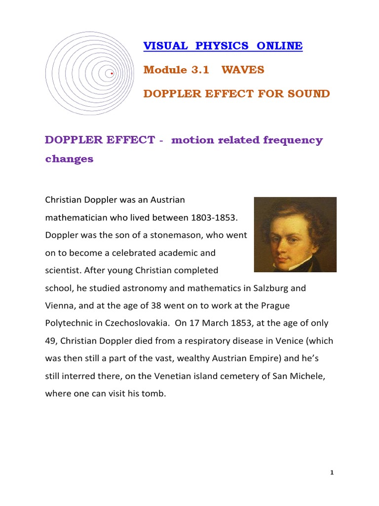 Doppler PDF | PDF | Doppler Effect | Waves