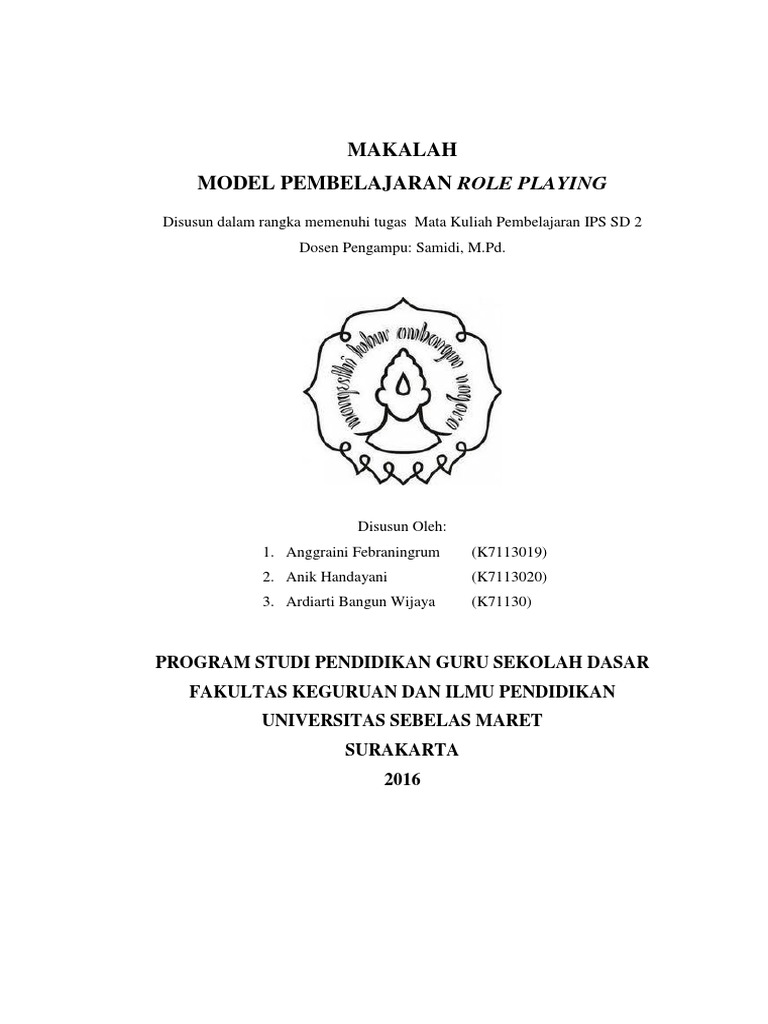 Model Pembelajaran Role Playing SD Kelas 4 | PDF | Karier ...