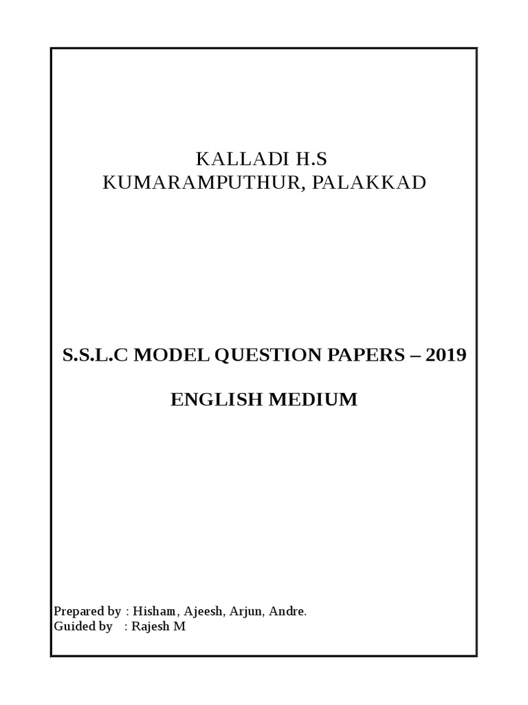 Sheniblog SSLC Maths Question Papers | PDF | Triangle | Circle
