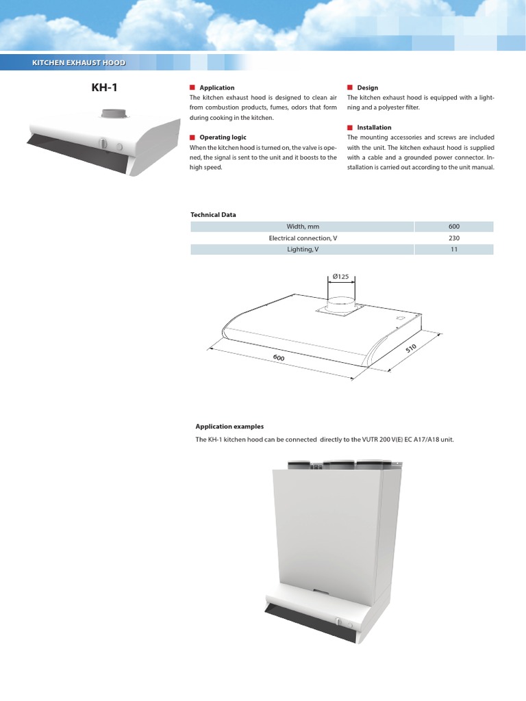 An Overview of the KH-1 Kitchen Exhaust Hood: Design, Operating Logic ...