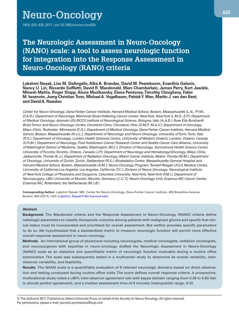 Nano - Rano | PDF | Brain Tumor | Neurology