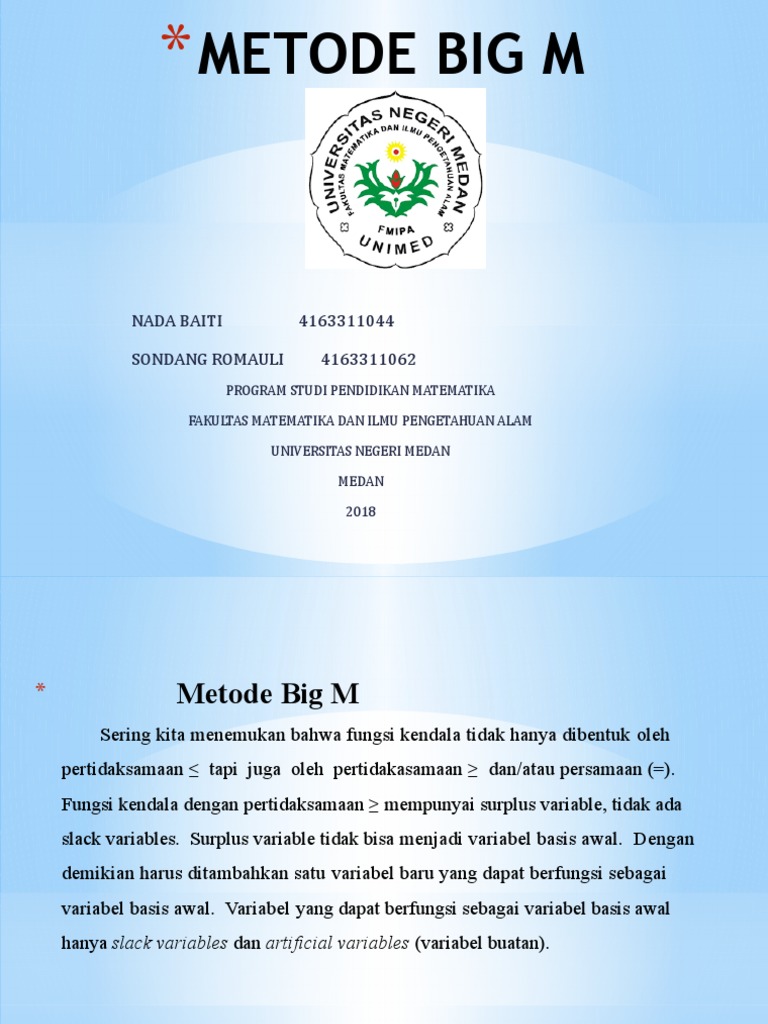 Metode Big M | PDF