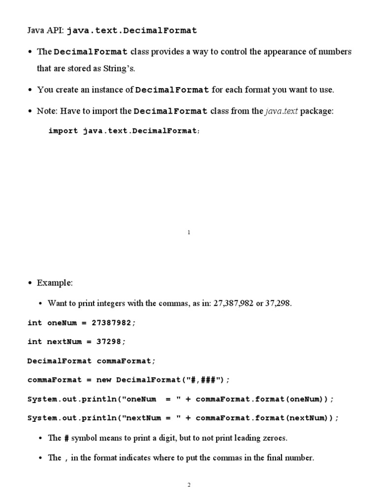 Decimal Format PDF | PDF | Integer (Computer Science) | Discrete ...