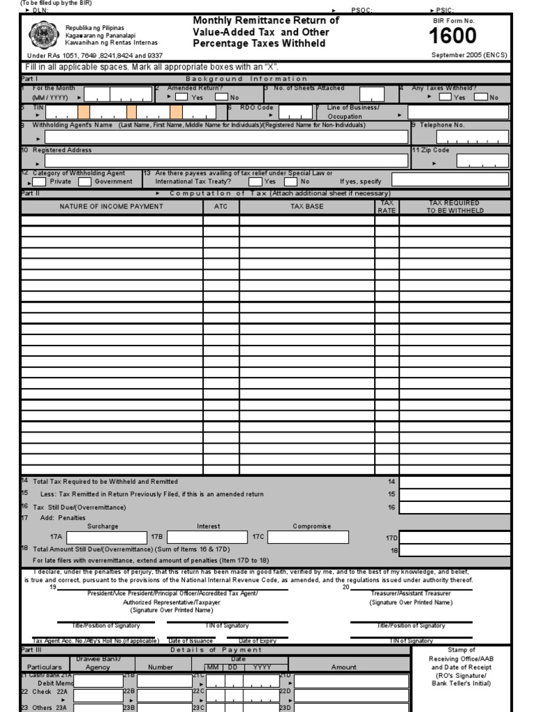 1600 | PDF | Withholding Tax | Value Added Tax