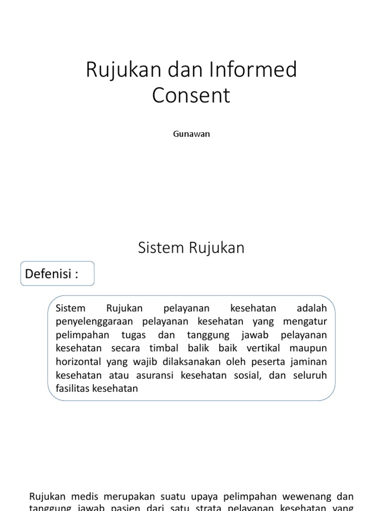 Rujukan Medis dan Informed Consent | PDF | Hukum | Pengembangan Diri