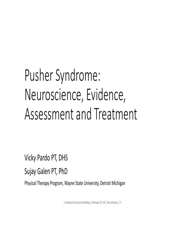 Pusher Syndrome Neuroscience Evidence Assessment Amp Treatment | PDF ...