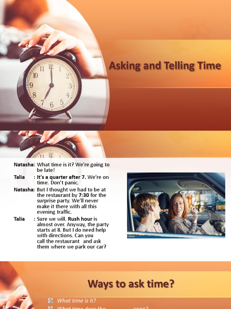 Asking and Telling Time | PDF | Cooking, Food & Wine