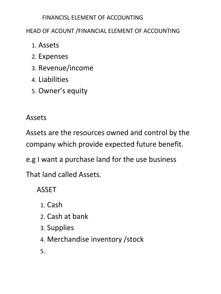 Financial Elements of Accounting Explained | PDF