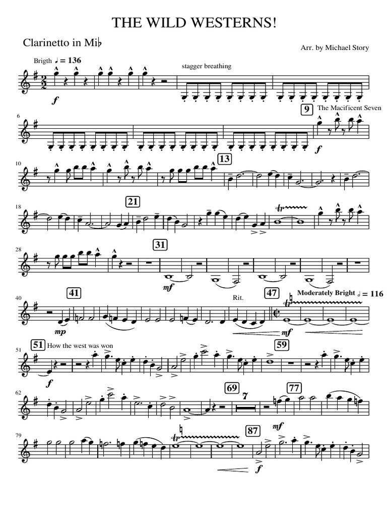 The Wild Westerns-Clarinetto in Mib | PDF