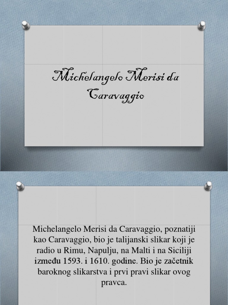 Michelangelo Merisi Da Caravaggio | PDF