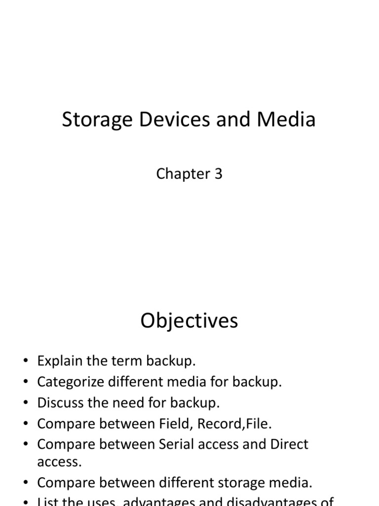 Storage Devices and Media | PDF | Computer Data Storage | Usb Flash Drive