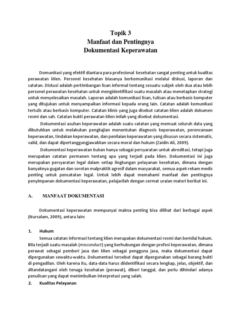 Materi Dokumentasi Efektif Dan Manajemen Resiko Dalam Pendokumentasian ...