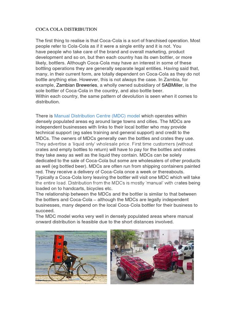 Coca Cola Distribution: Manual Distribution Centre (MDC) Model | PDF