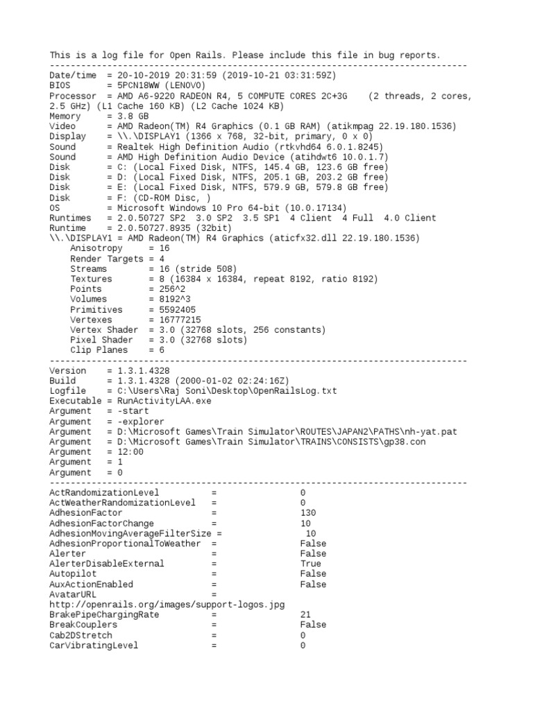 Open Rails Log | PDF | Shader | Computer Architecture