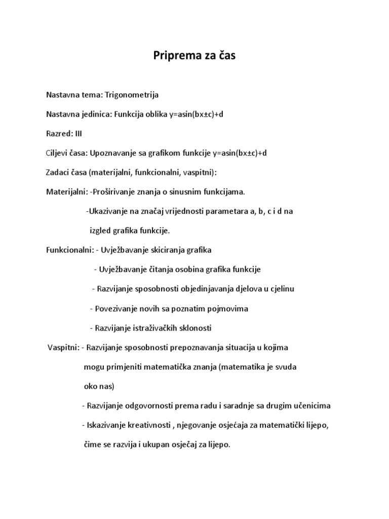 Priprema Za Čas III | PDF