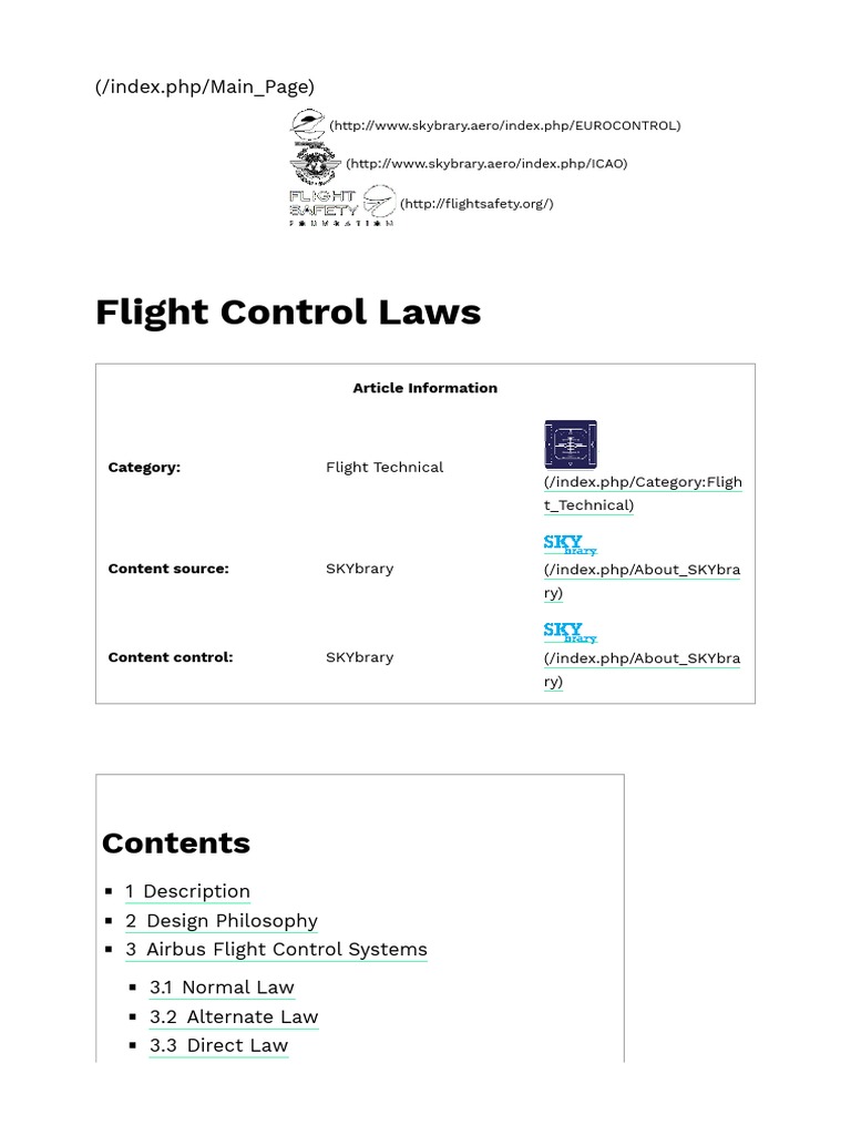 An In-Depth Explanation of Flight Control Laws and Systems Used by ...