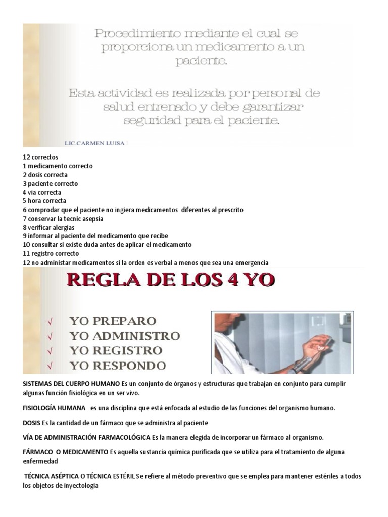 12 Correctos en Administración de Medicamentos | PDF