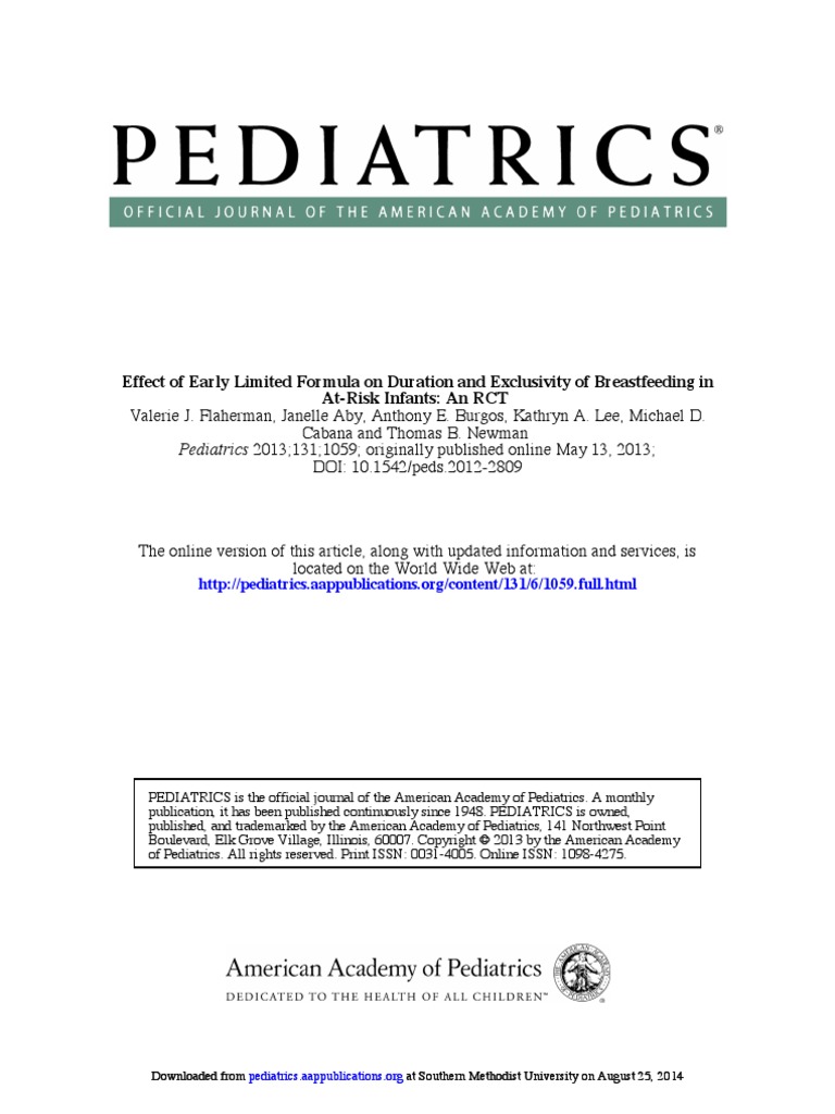 Pediatric Journal | PDF | Infant Formula | Breastfeeding