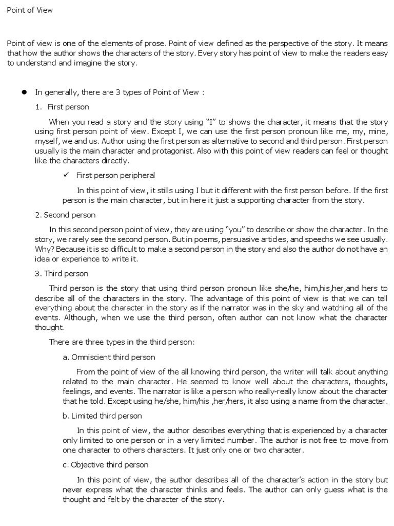 Point of View | PDF | Narration