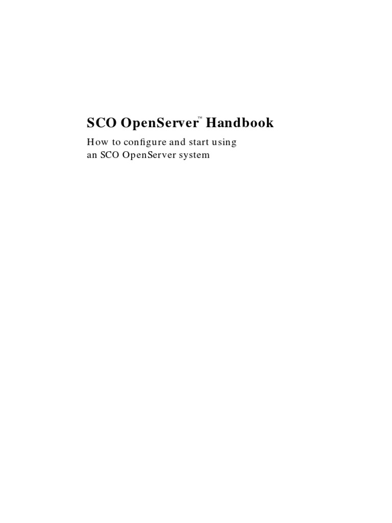 SCO Open Server 5.0.7 HandBook | PDF | Device Driver | Computer Terminal