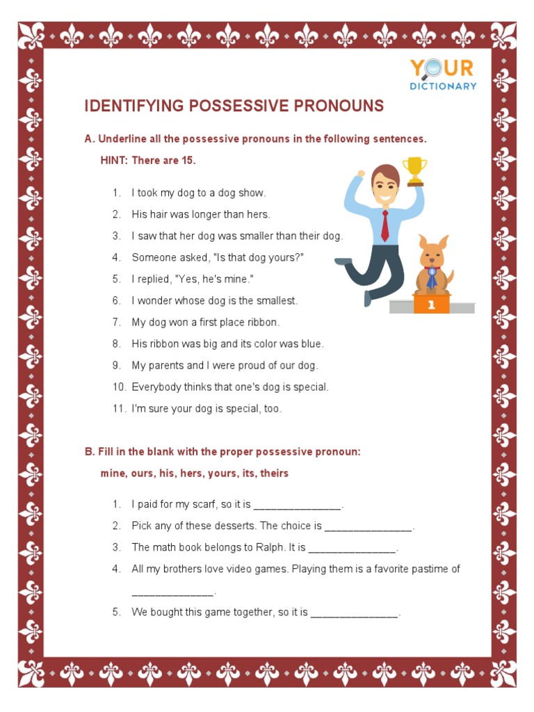 311.identifying Possessive Pronouns | PDF | Language Arts & Discipline