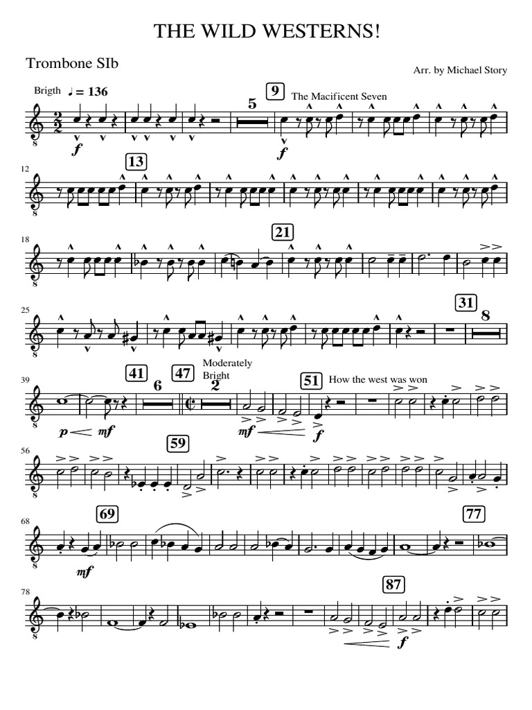 The Wild Westerns-Trombone Si B | PDF