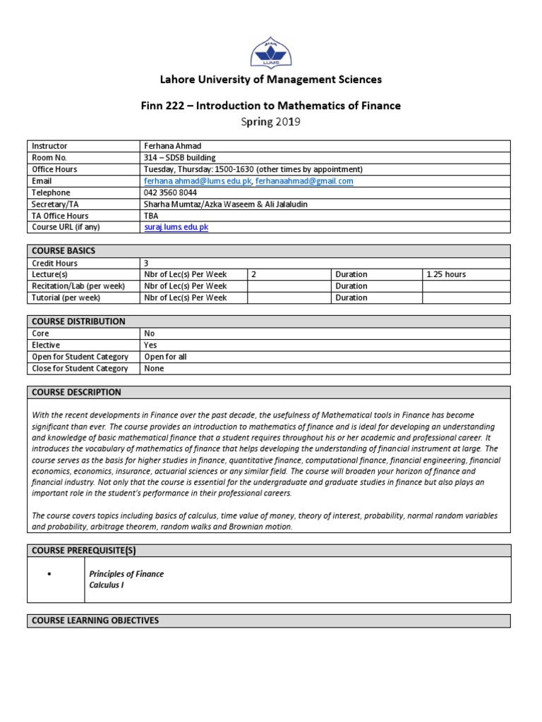 Introduction To Mathematics of Finance | PDF | Probability Theory ...
