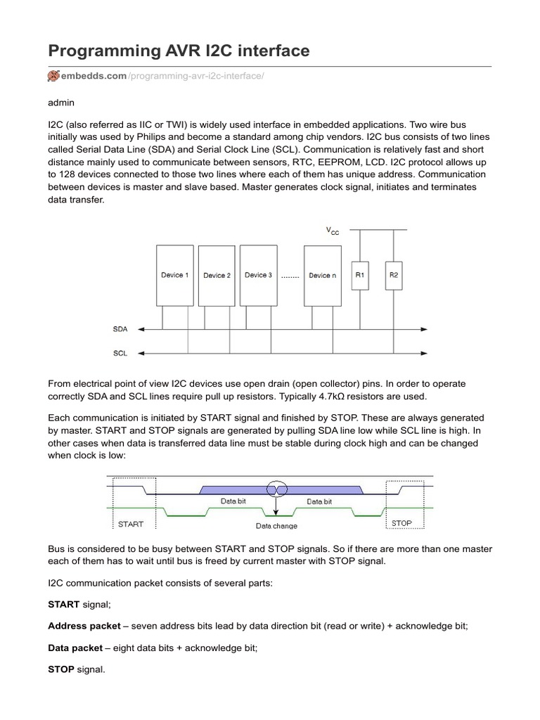 Programming the AVR Microcontroller's I2C Interface for Communication with External I2C Devices ...
