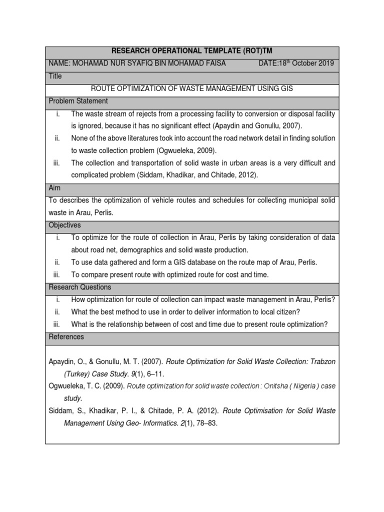 Research Operational Template (Rot) TM | PDF
