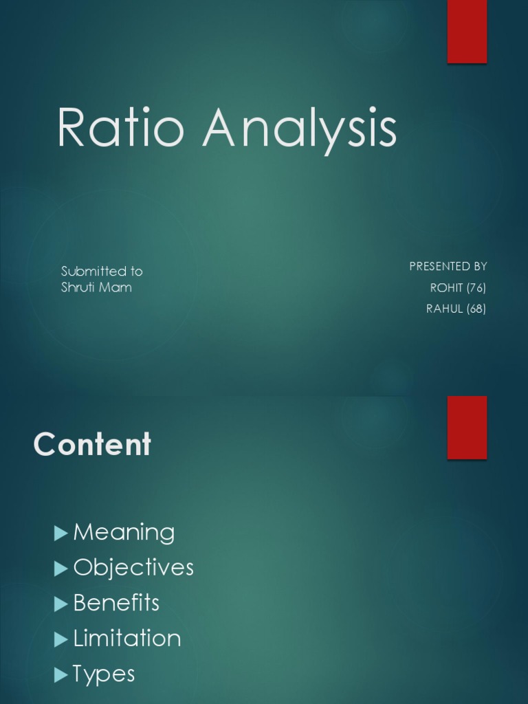 Ratio Analysis: Submitted To Shruti Mam | PDF | Dividend | Equity (Finance)
