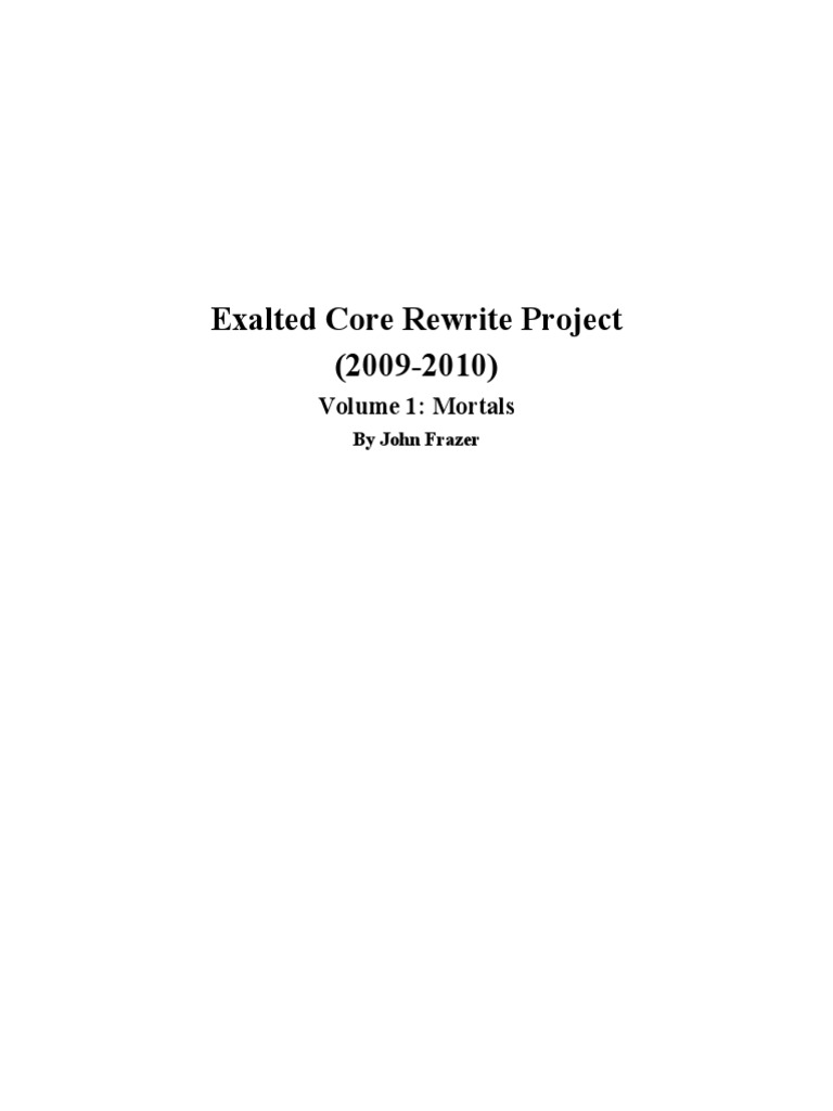 Exalted RPG: Core Rules Overview | PDF | Intuition | Time