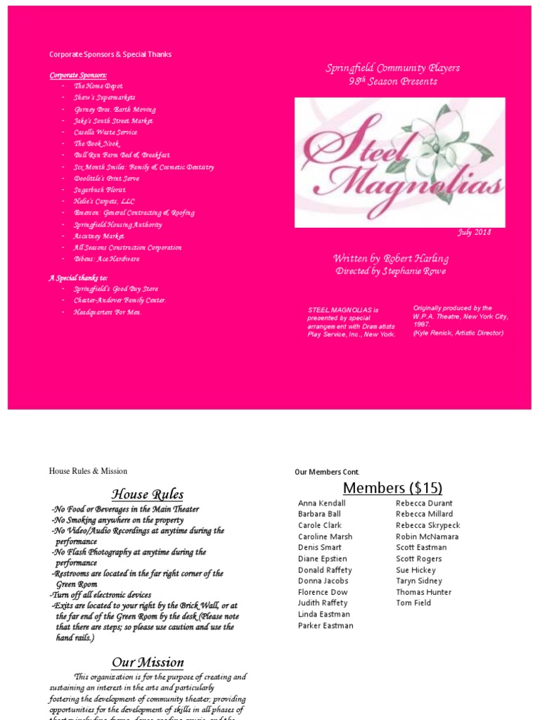 Steel Magnolias - Program | PDF