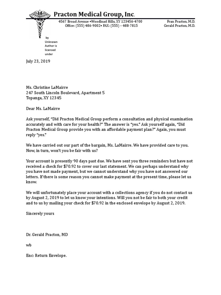 Competency Letter Requesting Payment CHP 11 | PDF