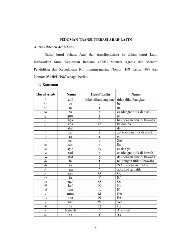 Transliterasi | PDF