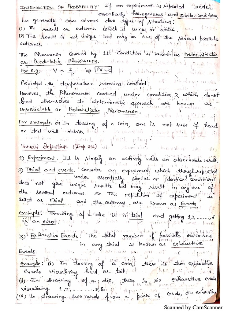Probability Notes | PDF