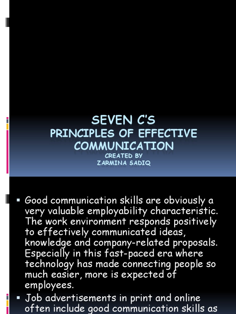 Seven Cs of Communication | PDF | Question | Communication
