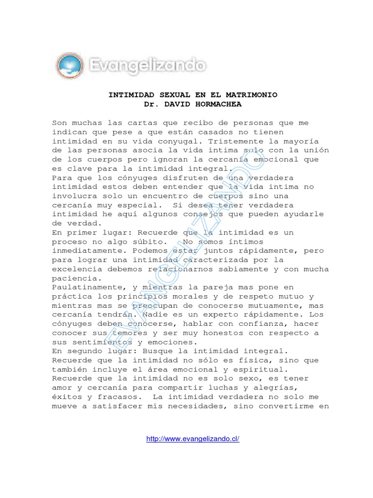 Cinco claves para lograr una verdadera intimidad en el matrimonio | PDF ...
