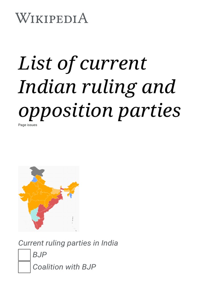 List of Current Indian Ruling and Opposition Parties | PDF | Political ...